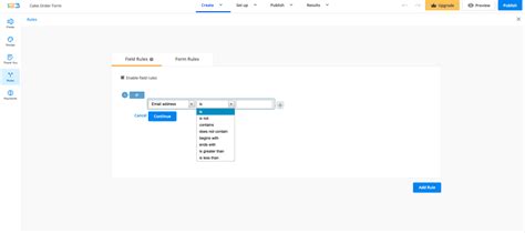 help show hide form fields with rules 123formbuilder