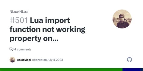 Lua Import Function Not Working Property On Linuxmacos · Issue 501 · Nluanlua · Github