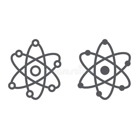 Atom Structure Line And Glyph Icon Scientific And Nuclear Nucleus Sign Vector Graphics A
