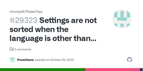 Settings Are Not Sorted When The Language Is Other Than English · Issue 29323 · Microsoft
