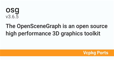 Osg V Vcpkg Ports