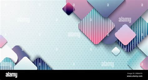 Abstract Header Design Template D Rounded Square Overlap With Shadow On Light Blue Polka Dot