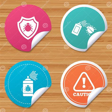 Bug Disinfection Signs Caution Attention Icon Stock Vector