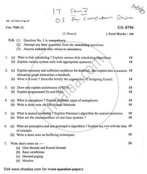Operating System For Computational Devices BE IT Information Technology Semester