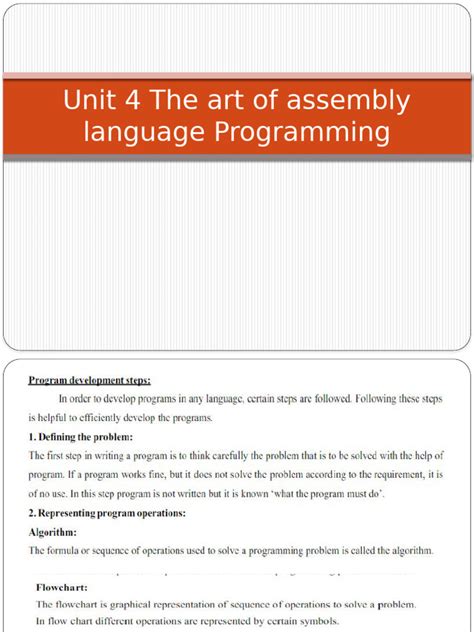 unit 4 the art of assembly language programming pdf assembly language integer computer