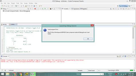 CCS MSP G Cannot Enter Debug On Blink Example Code Composer Studio Forum Code