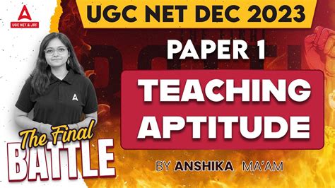 Teaching Aptitude For Ugc Net 2023 Ugc Net Paper 1 By Anshika Pandey