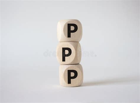 Ppp Private Public Partnership Symbol Wooden Cubes With Words Ppp Beautiful White Background