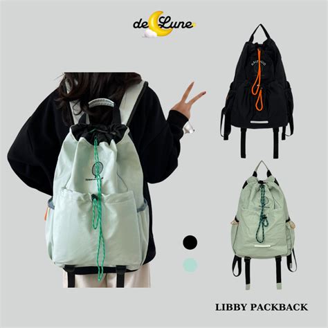 Delune Libby Balo Nam Nữ Dây Rút Cầu Lông Chất Dù Chống Nước Chống Sốc Size Vừa A4