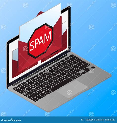 Isometric Spamming Mailbox Concept A Lot Of Emails On The Screen Of A Monitor Email Box