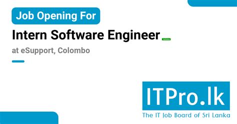 Intern Software Engineer At Esupport Colombo Sri Lanka Itprolk