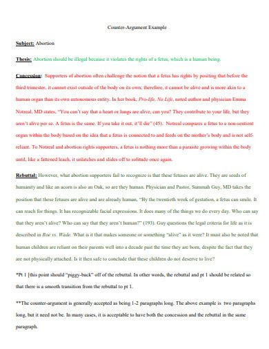 29 Counter Argument Examples To Download