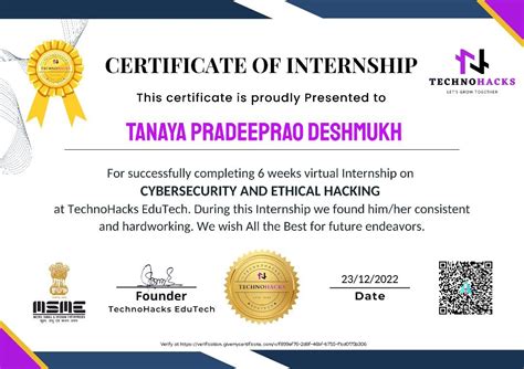 Tanaya Deshmukh On Linkedin Cybersecurity Internship Ethicalhacking