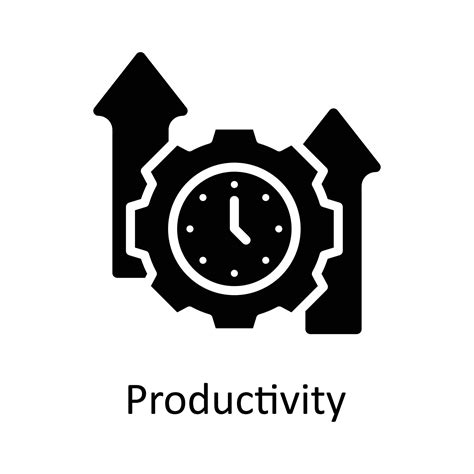 Productivity Vector Solid Icon Design Illustration Time Management
