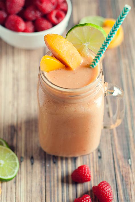 easy peach raspberry smoothie a simple pantry