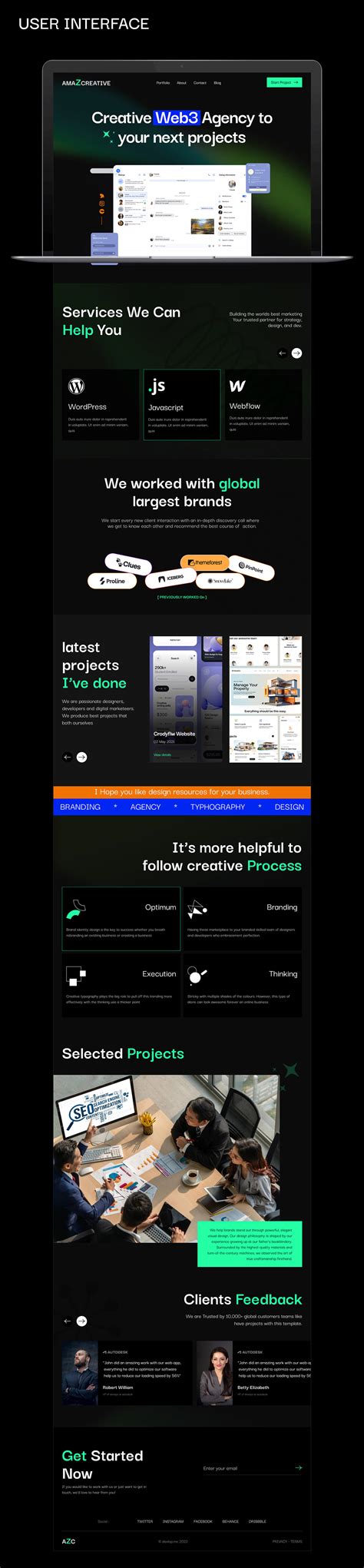 Web3 Creative Agency Landing Page Website Design Behance