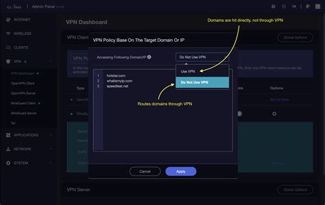 Policy Based Vpn Routing Target Domainip Got Settings Switched Up
