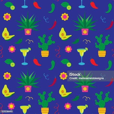 Cinco 드 마요네즈 선인장 고추 마가리타 아보카도 원활한 벡터 패턴 0명에 대한 스톡 벡터 아트 및 기타 이미지 0명 고추류 공휴일 Istock