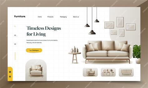 Premium Vector Interior Design Landing Page In Realistic Design