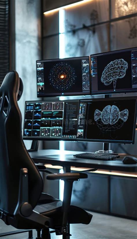 Futuristic Workstation With Neural Data Interfaces For High Tech