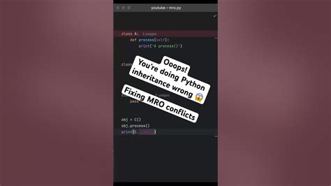 Python Inheritance Mistake You Must Avoid ⚠️ Fixing Mro Errors Coding Python Youtube
