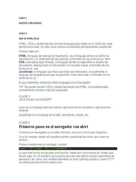 las clases en linea de programacion html css javascript pdf html