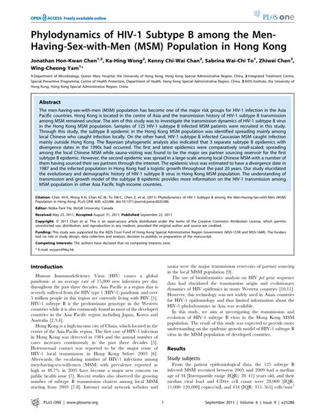pdf phylodynamics of hiv 1 subtype b among the men having sex with