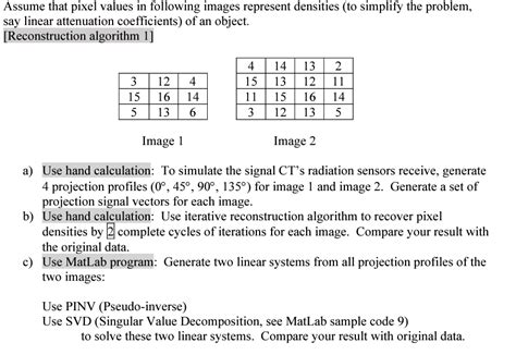 Solved Assume That Pixel Values In Following Images Chegg