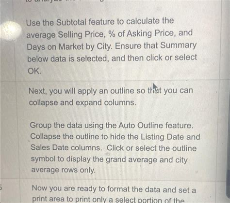 Use The Subtotal Feature To Calculate The Average