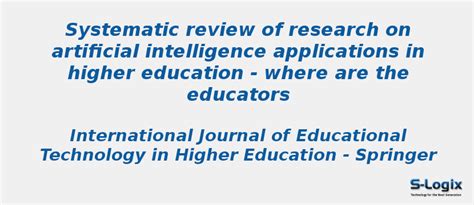 Systematic Review Of Research On Artificial Intelligence S Logix