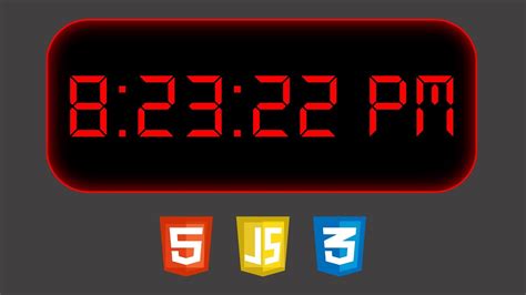 Digital Clock Using Html Css And Javascript Youtube