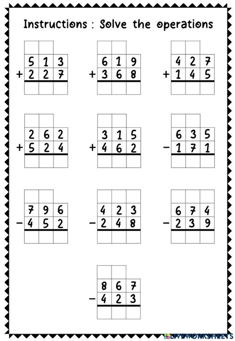 Solve Binary Addition And Subtraction Worksheet