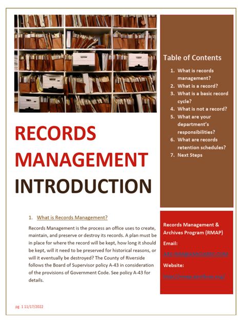 Records Management Introduction Pdf Records Management Computing