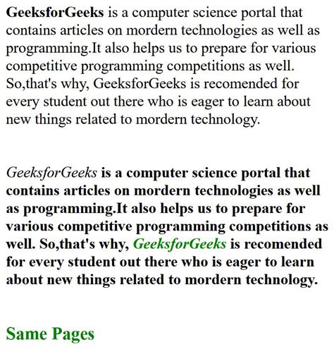 What Is The Best Way To Compare Two HTML Pages With Same Data But Different Markup GeeksforGeeks