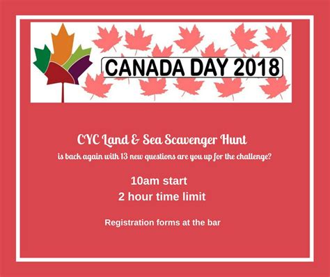 Scavenger Hunt Chester Yacht Club