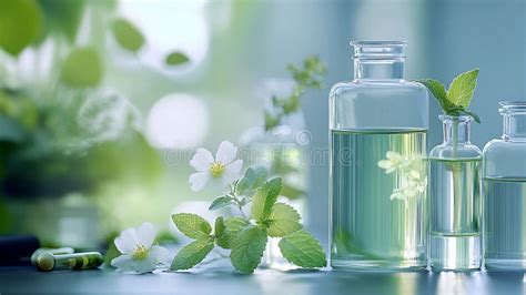 Generative Ai Natural Drug Research Plant Extraction In Scientific Laboratory Glassware For