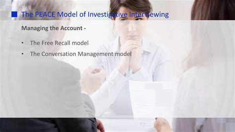 The Peace Model Of Investigative Interviewing Pptx