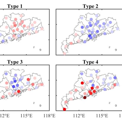 Spatial Distribution Of Daily Summer Precipitation Under Four Weather Download Scientific