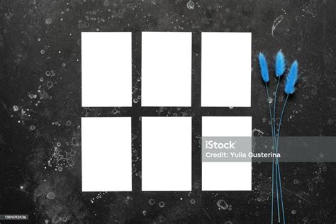 무성한 드라이 라구루 잔디와 빈 흰색 명함 모형 검은 돌 그런지 배경 현대 문구는 여전히 생활 상단 보기 플랫 레이 0명에 대한 스톡 사진 및 기타 이미지 Istock