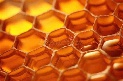 Fragment Of Honeycomb With Full Cells In Bright Sunlight Stock Illustration Illustration Of