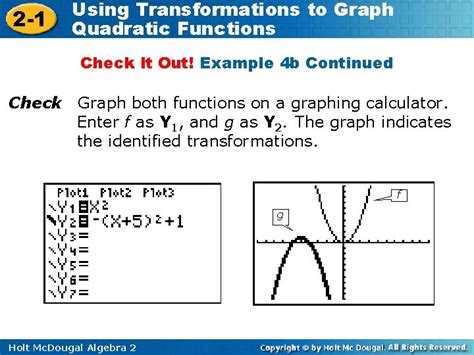 Using Transformations To Graph 2 1 Quadratic Functions
