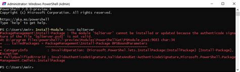 Install Module Not Working On Powershell Core 6 Powershell 7 Preview · Issue 11718
