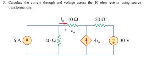 Solved Calculate The Current Through And Voltage Across The