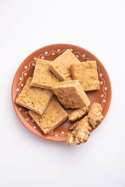 Premium Photo Aale Pak Or Ginger Barfi Or Candy Or Adrak Barfee Or
