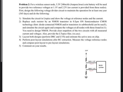 Solved Problem 2 For A Wireless Sensor Node 33v 240mah