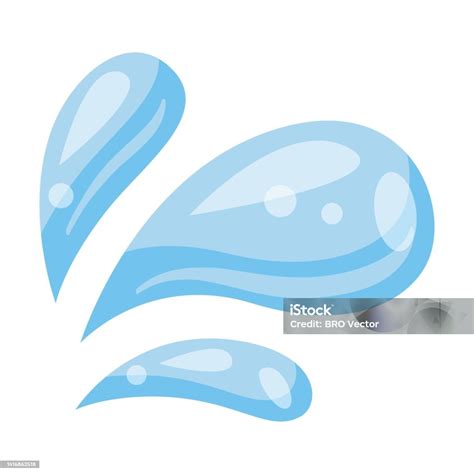 물 스플래시 플랫 아이콘입니다 바다 파도 분수 스프레이 젖은 표면 방울 모양의 벡터 일러스트 레이 션 물 기호 0명에 대한 스톡