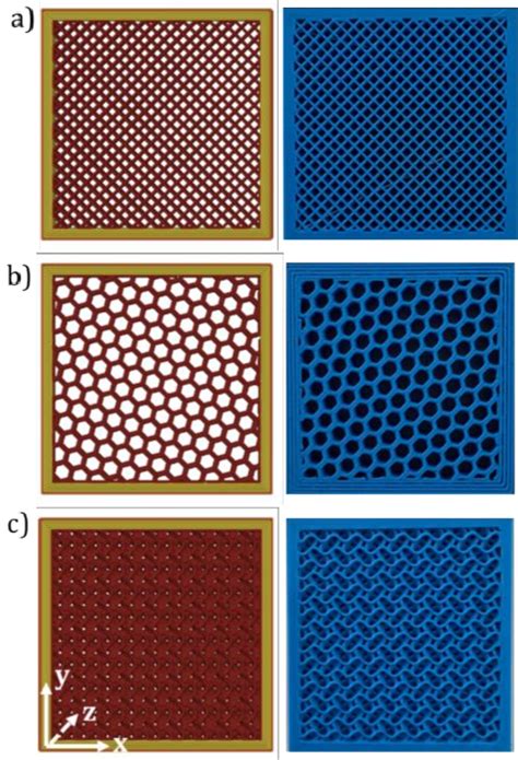 Investigated And Manufactured Topologies A Rectilinear B Hexagon