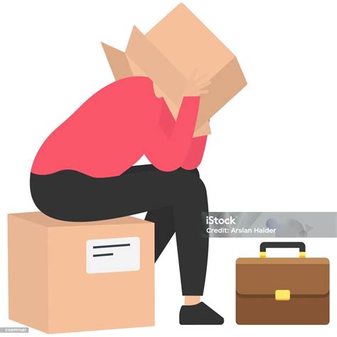 사업 실패 업무 실수 또는 불행과 불운 파산 또는 실패 기업가 앉아서 상자로 머리를 덮고 사람이나 사회를 마주하다 감소에 대한 스톡 벡터 아트 및 기타 이미지 Istock