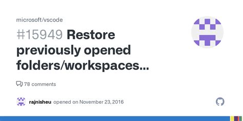 Restore Previously Opened Foldersworkspaces When Opening A Specific