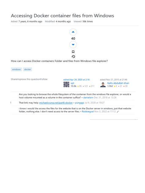 Questions33848947accessing Docker Container Files From Windows Pdf File System Directory